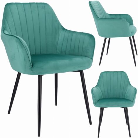 Chaise CORA recouverte de velours vert