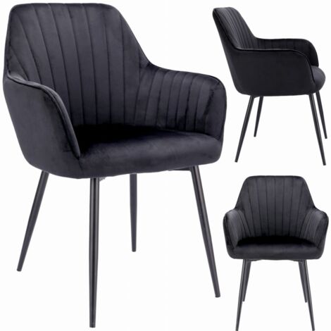 Chaise CORA recouverte de velours noir