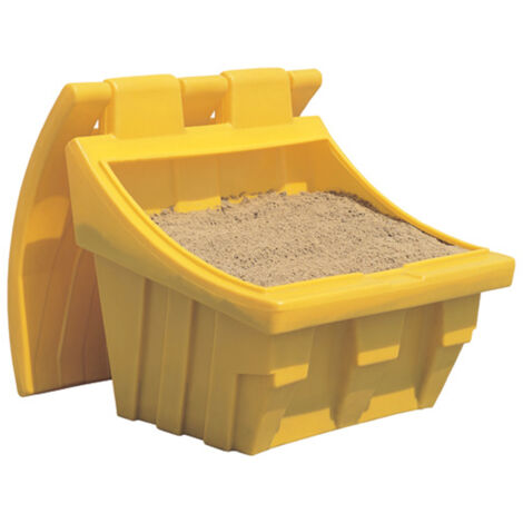 Caisse conteneur pour sable, sable et sel pour trottoirs, 150 kg, jaune