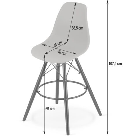 Tabouret LAMAL blanc / pieds noirs