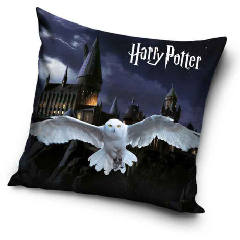 Oreiller velours 40x40 Harry Potter Hedwige