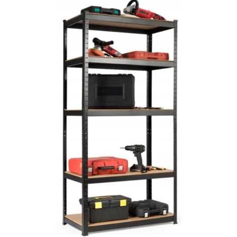 Etagère Atelier Garage Entrepôt Noir 180x90x40 cm 5 Etagères = 875KG