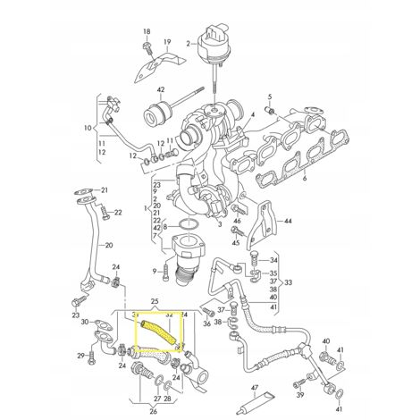 TUYAU DE VIDANGE HUILE TURBOCOMPRESSEUR VW AMAROK CRAFTER 2.0 TDI ...