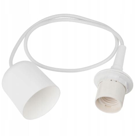 Douille E27, luminaire BLANC. Douille de plafond avec câble.