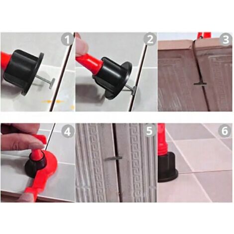 CLIPS SYSTÈME DE NIVELLEMENT CARREAUX + CLÉ 50 pcs