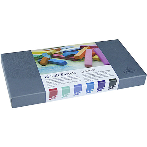 Lot de 12 couleurs pastels secs en barres PHOENIX crayons tendres 12 pcs