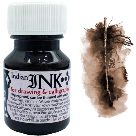 DESSIN encre calligraphie permanente ENCRE de Chine Renesans SEPIA 30ml