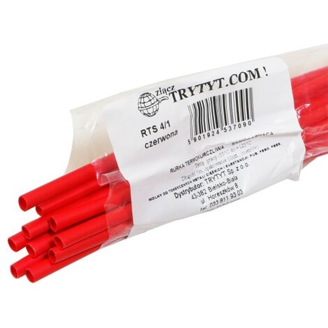 10x gaine thermorétractable RTS 4/1 rouge