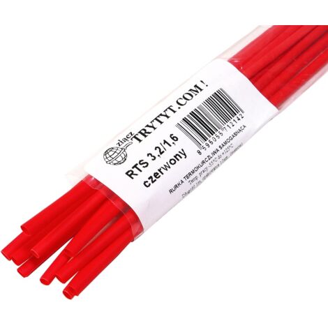 10x gaine thermorétractable rouge RTS 3.2/1.6