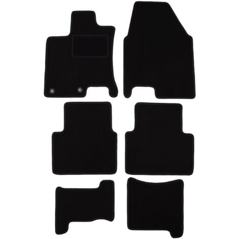 Tapis de sol en velours noir pour : crossover Nissan Qashqai +2 (2008-2013)