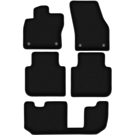 Tapis de sol en velours noir BASIC pour Skoda Kodiaq 7 places (2016-)