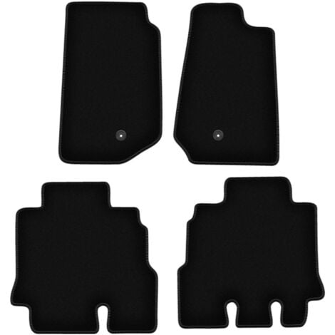 Tapis de sol en velours noir BASIC pour Jeep Wrangler III JK tout-terrain (2006-2017)
