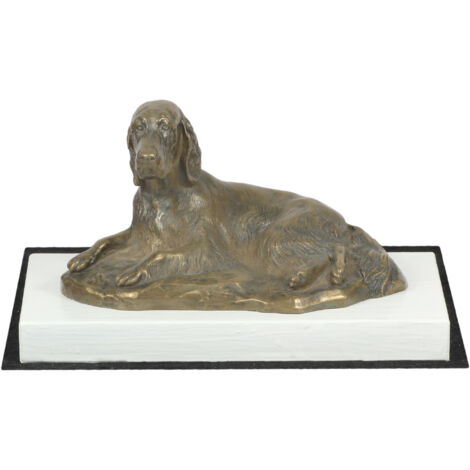 Setter anglais, Laverack - statuette de chien, figurine sur socle blanc ...