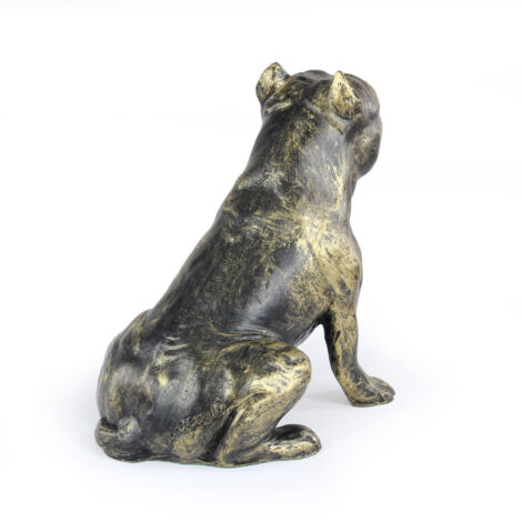 Statuette Amstaff Art-Dog figurine de chien assis pour bureau en bronze ...