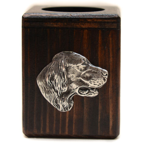 Setter anglais, Laverack - Bougeoir en bois avec chien, un souvenir ...