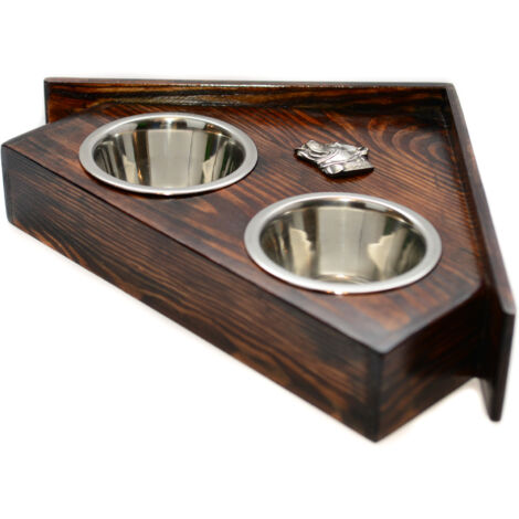 Double gamelle surelevee en bois pour American Pit Bull Terrier Art-Dog ...