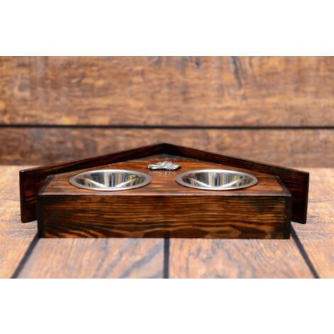 Double gamelle surelevee en bois pour American Pit Bull Terrier Art-Dog ...