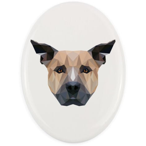 Staffordshire Bull Terrier, Staffik, Staffi - une plaque avec une photo ...