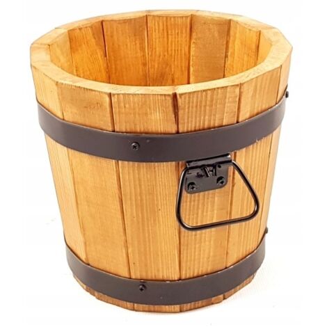 Pot de fleur en bois de pin 28xH26, chêne