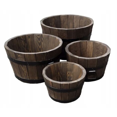 Pot de fleur en bois de pin 42xH26, palissandre