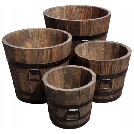 Pot de fleur en bois de pin 28xH26, palissandre