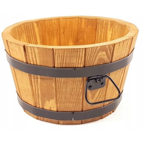 Pot de fleur en bois de pin 35xH21, chêne