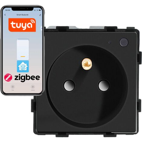 Module prise électrique avec une broche ZigBee 230V, noir