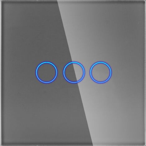 Interrupteur triple tactile ZigBee Gris Sans N