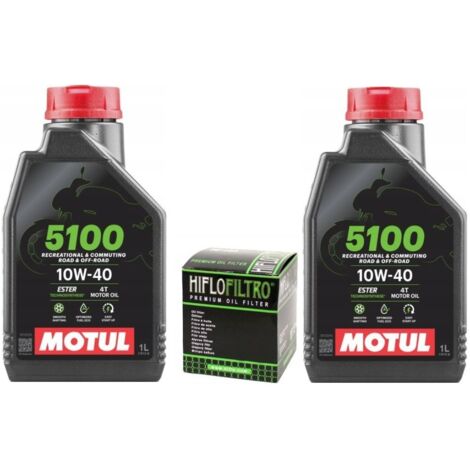 Huile Motul 5100 10W40 2L + Filtre à huile Hiflo HF145 Raptor 700 Xt Tdm Tenere