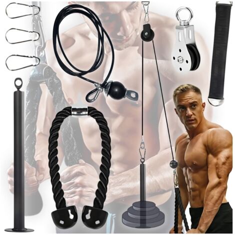 Poulie supérieure inférieure pour exercices mur-plafond, grip, corde ...