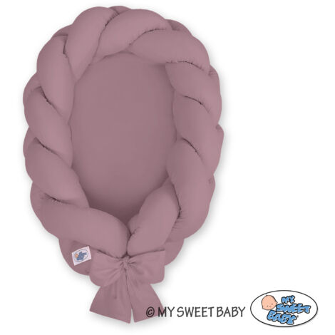Cocon bébé tressé 2 en 1 - rose rétro