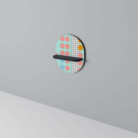 Étagère ovale RETRO GRID noire
