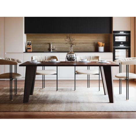 Table HOLT 180 x 95 cm pour cuisine, salon, salle à manger Chêne Chocolat