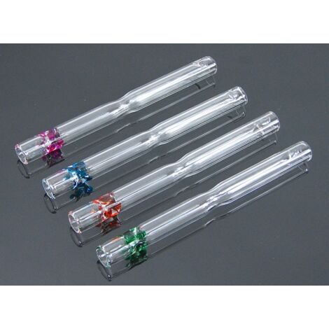 Pipe en verre classique avec embout coloré 12 cm