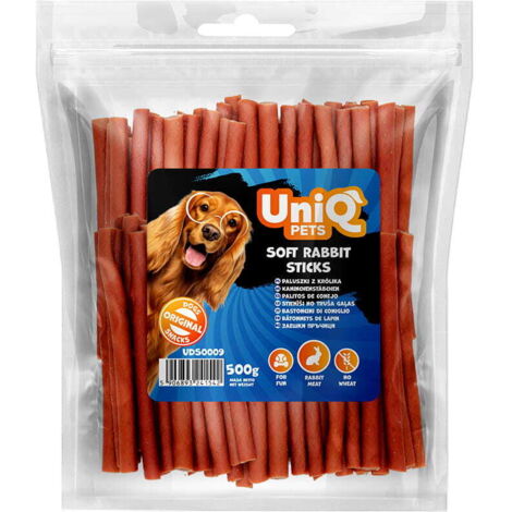 Friandise, snack pour chiens Soft Rabbit Sticks UniQ 500g
