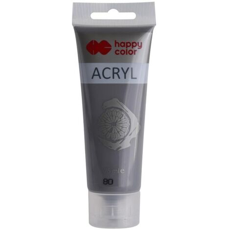 Happy Color - Peinture acrylique grise 75 ml - pour bois, verre et tissus