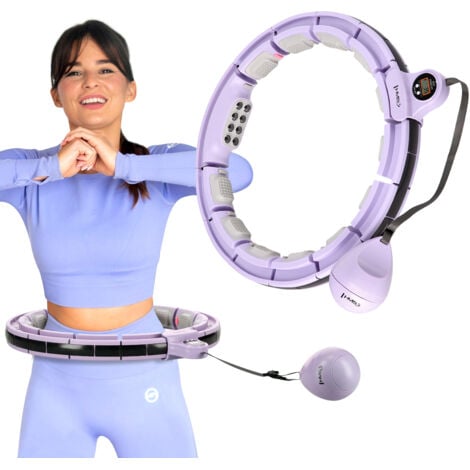 HHM13 HULA HOOP VIOLET MAGNÉTIQUE AVEC POIDS + COMPTEUR HMS