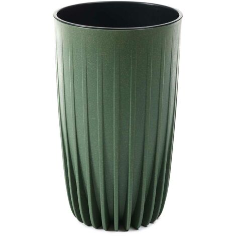 Grand pot de fleurs en bois écologique dénudé vert