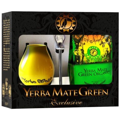 Coffret de Yerba Maté Bio 400 g, Matero (motif aléatoire), Bombilla ...