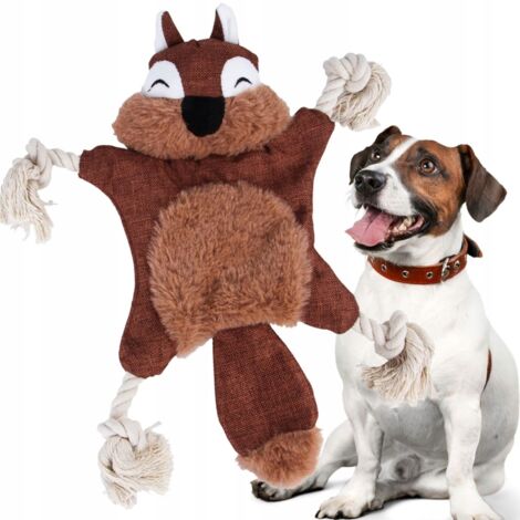 Jouet interactif 3 en 1 pour chien avec corde qui bruisse et couine
