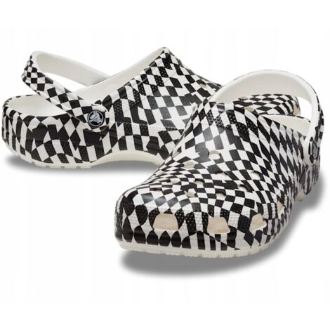Sabot CROCS CLASSIC WARPED CHECKER 211007 M5 I EU 3738 I W7 BLANC NOIR