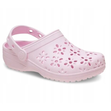 SABOTS CROCS CLASSIC FLORAL CUT OUT ENFANTS T 210944 C9 I EU 2526 ROSE LAIT