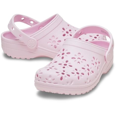 SABOTS CROCS CLASSIC FLORAL CUT OUT ENFANTS T 210944 C9 I EU 2526 ROSE LAIT