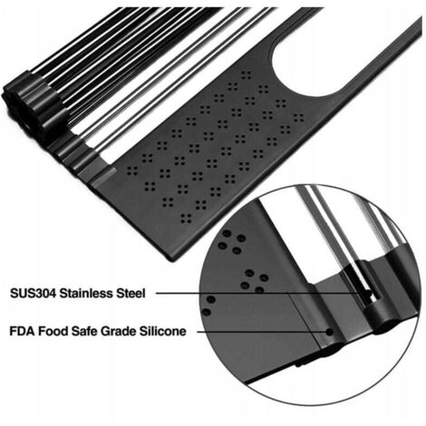 Égouttoir pliable avec grille en acier pour évier, 44 x 28 cm, TADAR ...