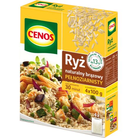 Riz brun complet CENOS 400 g - naturel, riche en fibres