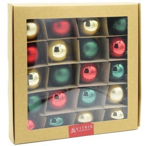 DECOR Boules en verre 30 mm, 20 pièces, mélange de couleurs