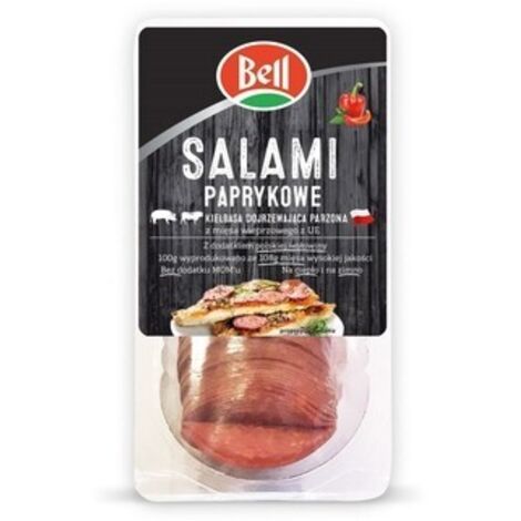 Salami au poivron BELL - tranches, 300 g - porc et bœuf fumés et cuits ...