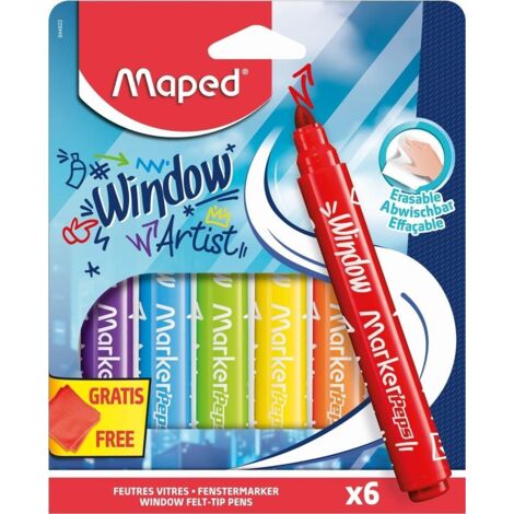 Marqueurs de fenêtre MAPED Marker'Peps 6 pièces