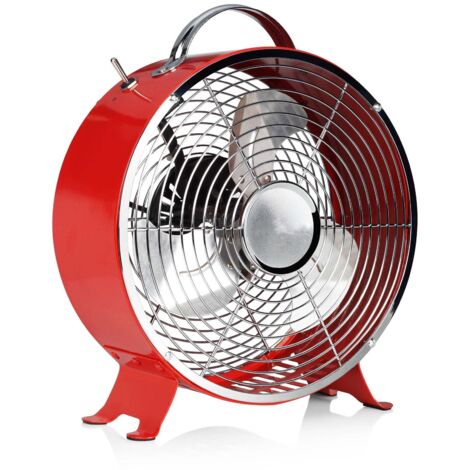 Ventilatore da terra in metallo Design Vintage d. 20 cm 4 pale ROSSO