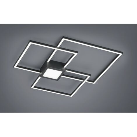 Plafoniera Hydra 3 Quadrati Led 38w Antracite L65 cm Dimmerabile Trio ...